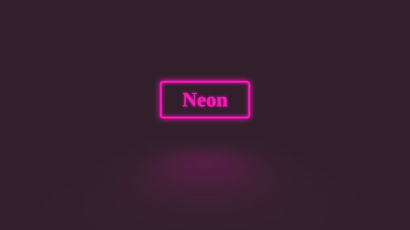 Neon Button HTML CSS ONLY