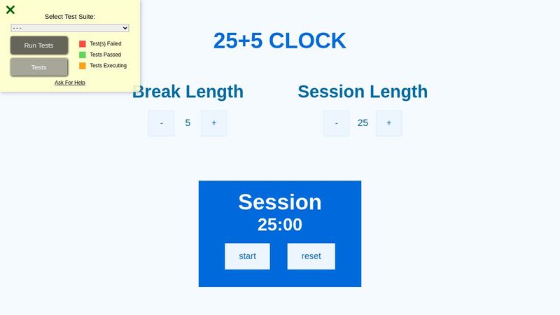 25 + 5 Clock | FCC Project