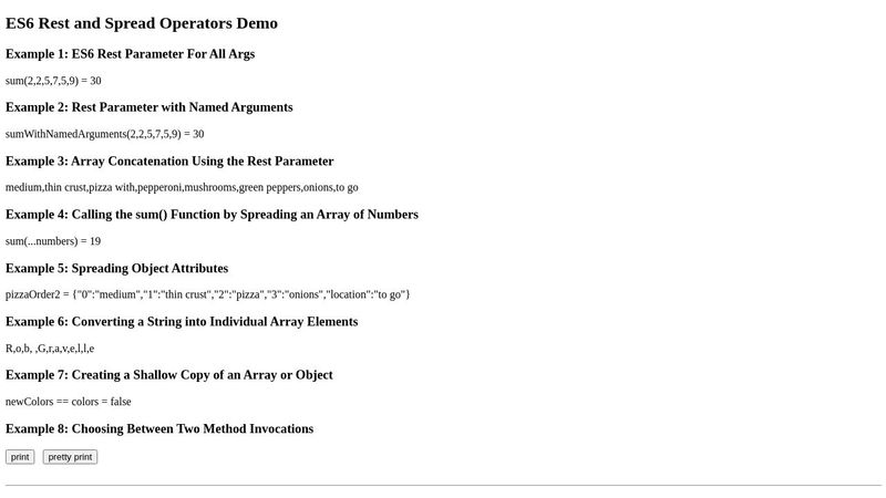 The Revolutionary ES6 Rest and Spread Operators Demo