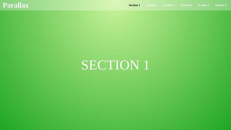 Vanilla JS Responsive Parallax Menu.