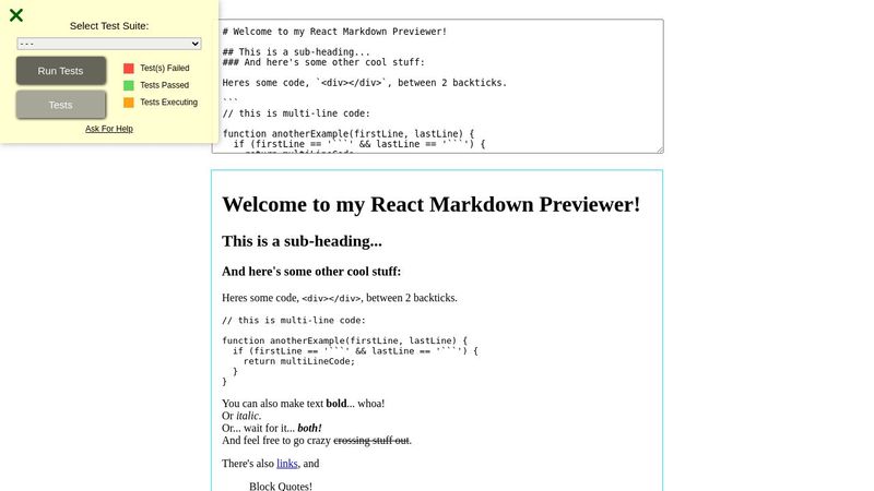Markdown Previewer | freeCodeCamp