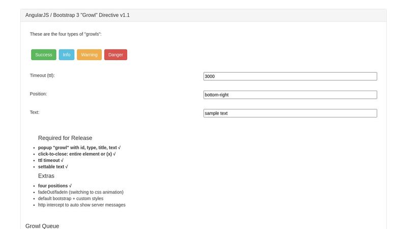 AngularJS / Bootstrap 3 / jQuery "Growl" Directive v1.1