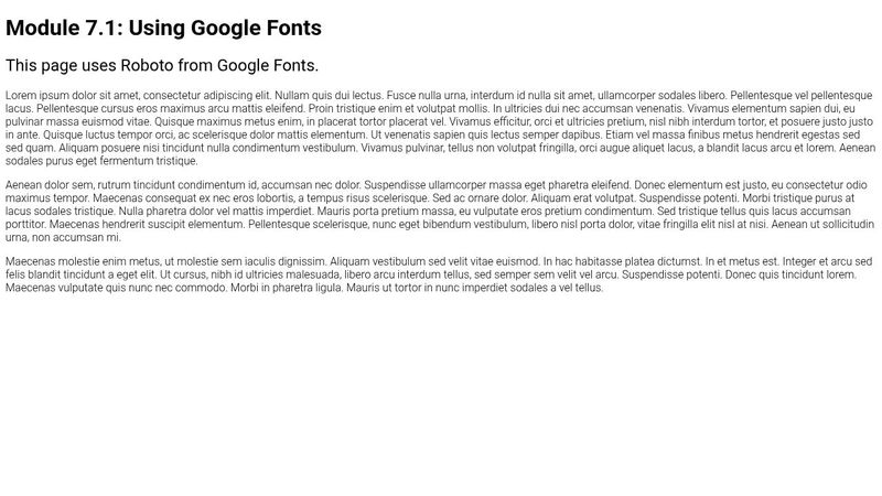 Module 7.1: Web Fonts