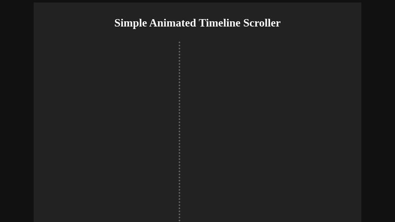 Simple Animated Timeline Scroller