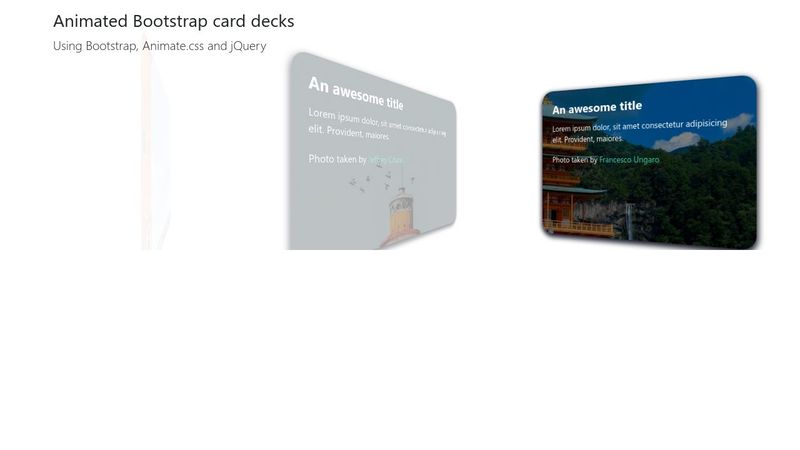 Animated Bootstrap card deck