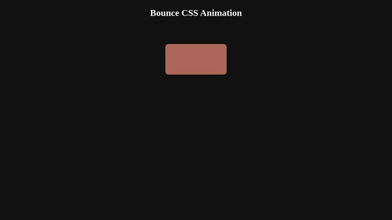 Bounce CSS Animation