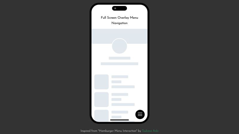 Full Screen Overlay Menu Navigation