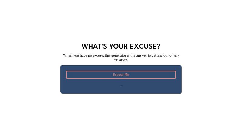Random Excuse Generator