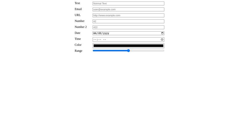 HTML5 Input Elements