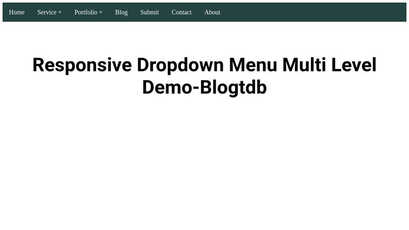 Responsive Dropdown Menu Multi Level