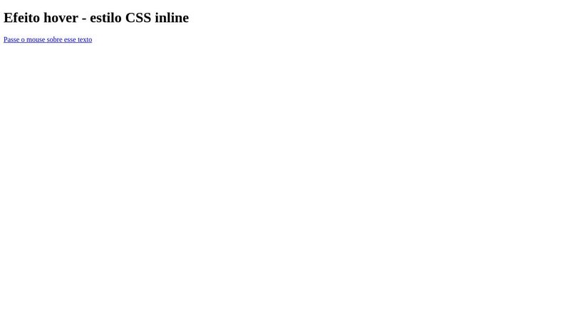 Efeito Hover - estilo CSS inline