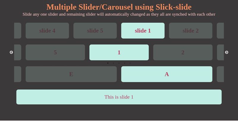 Multiple Slider/Carousel using slick slider (asNavFor)