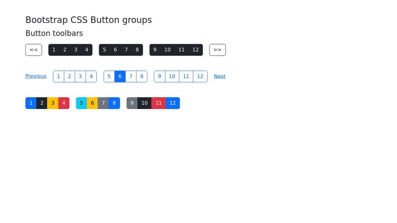 Bootstrap CSS Buttons - Button toolbar