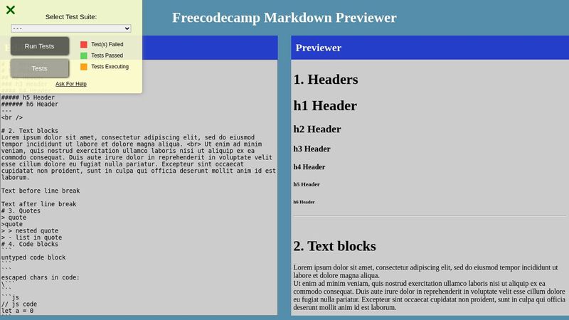 Markdown Previewer FCC