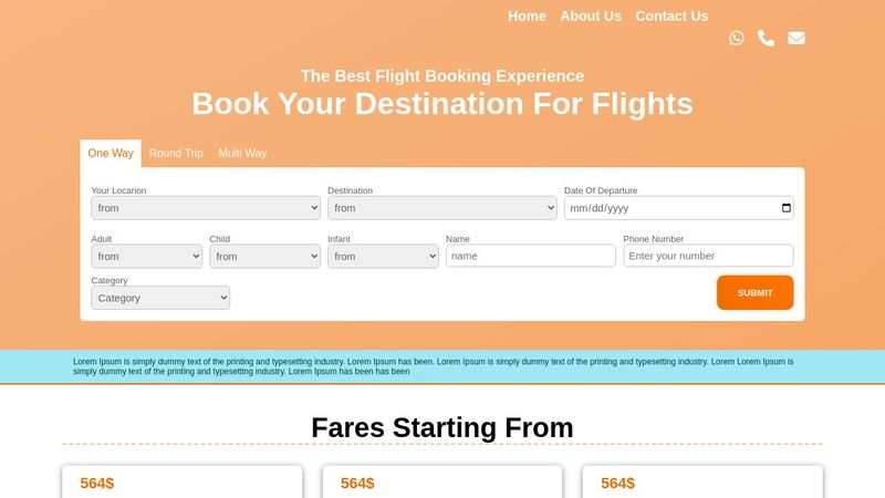 Responsive flights booking site