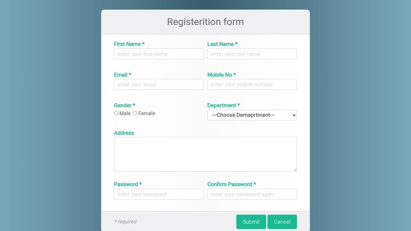 registration form