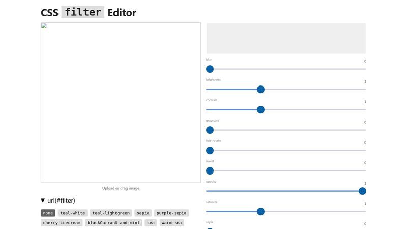 CSS filter Editor