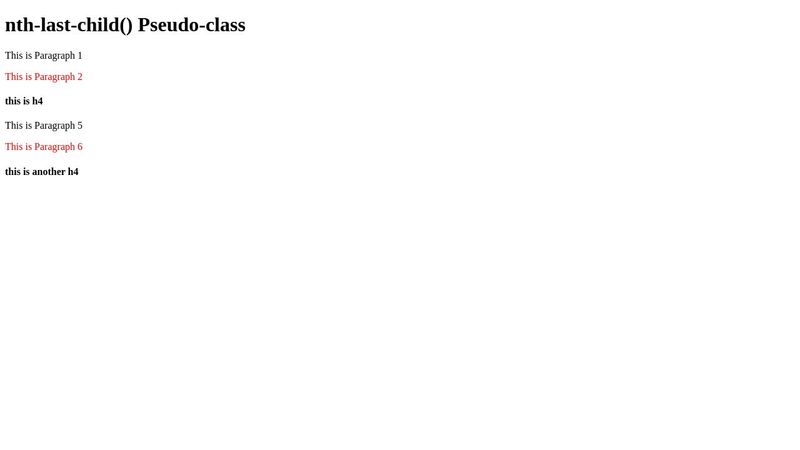 nth-last-child() Pseudo-class