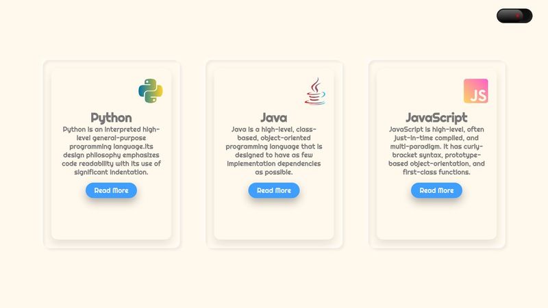 Neumorphism | Cards Light & Dark Mode -> HTML & CSS & JS