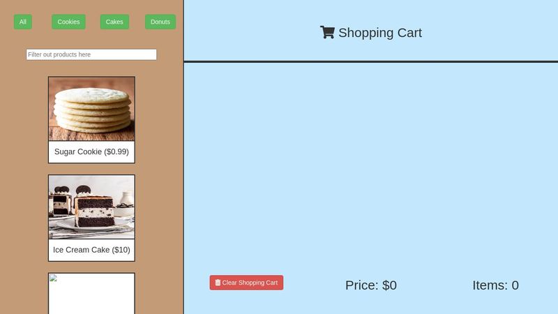 Filter + Shopping cart project