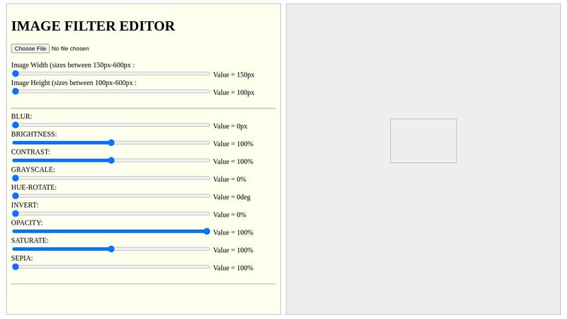 Image Filter Editor || Light & Dark codepen challenge