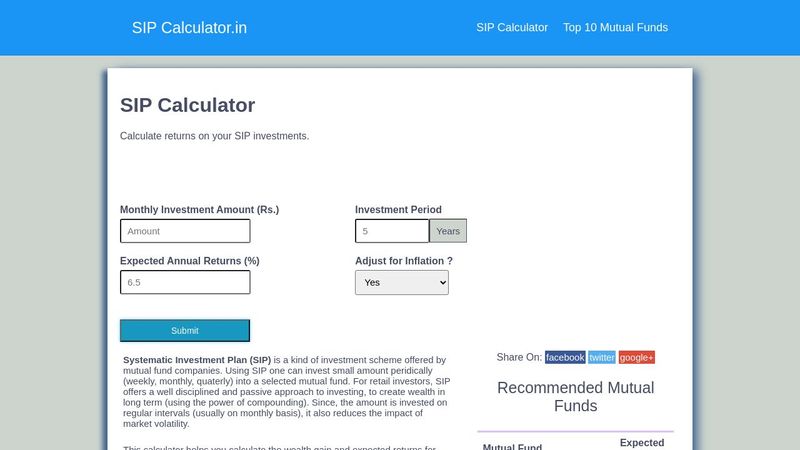 SIP Calculator