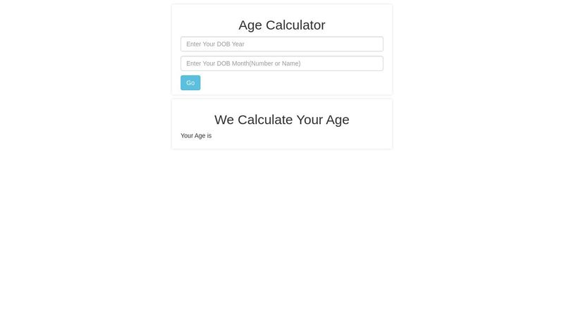 Javascript age calculator