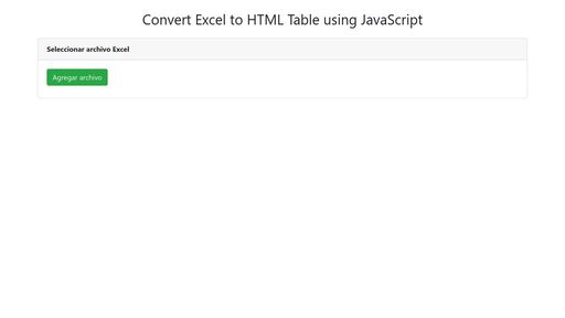 Excel to HTML