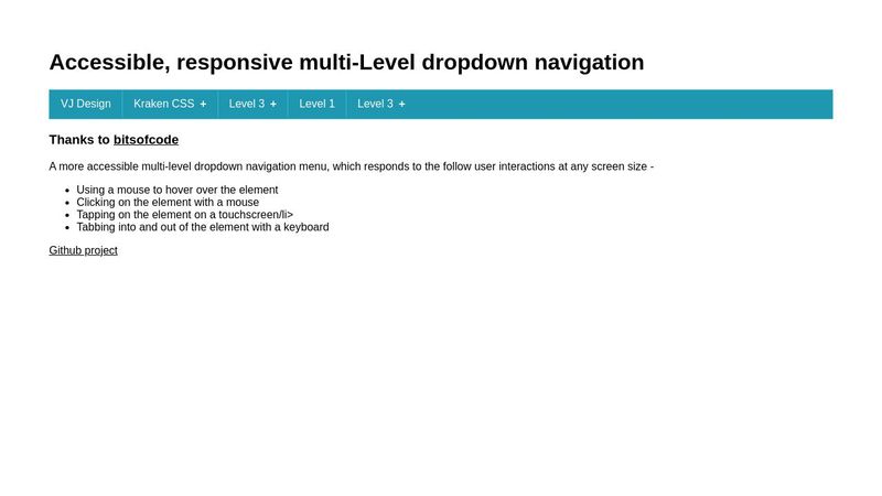 Accessible Multi-Level Dropdown Navigation