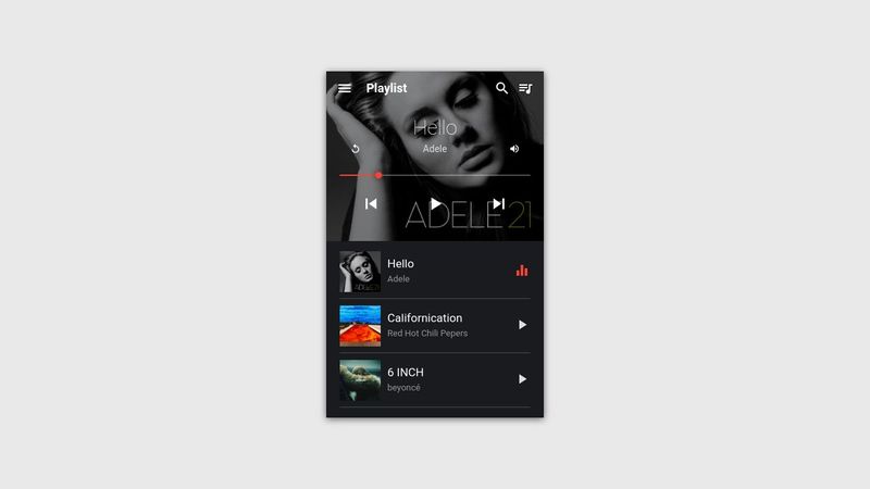 Material music player