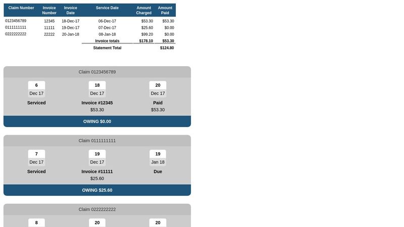 Responsive datatable with cards for HTML emails