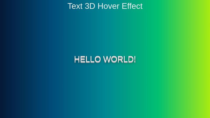 CSS 3D text hover effect