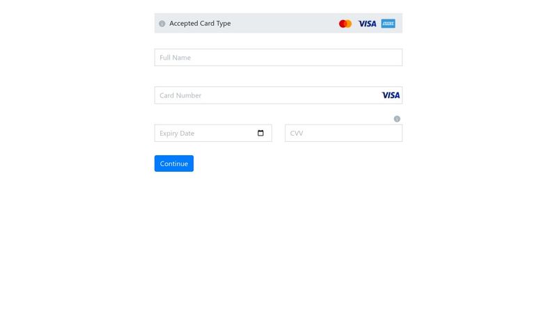 Payment Card Details Form