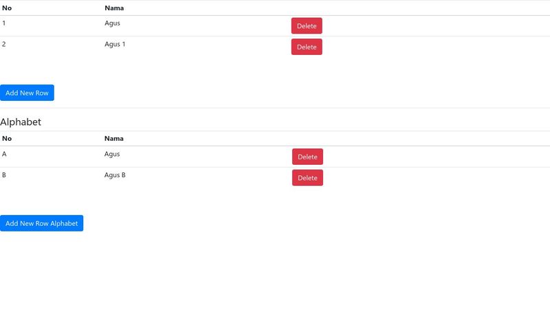 Dynamic Numbering Table Add / delete row table