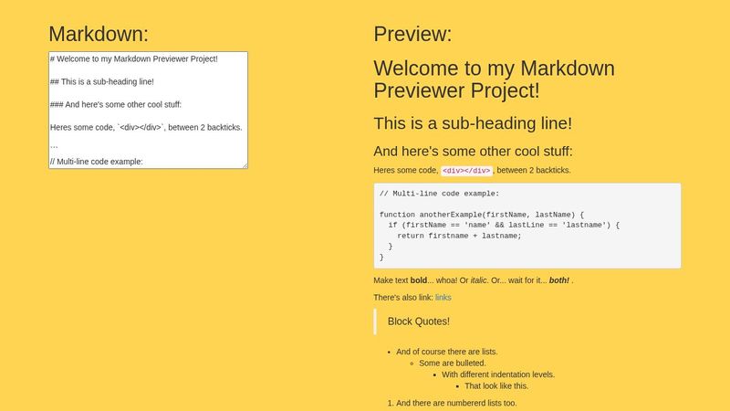 Markdown Previewer FCC