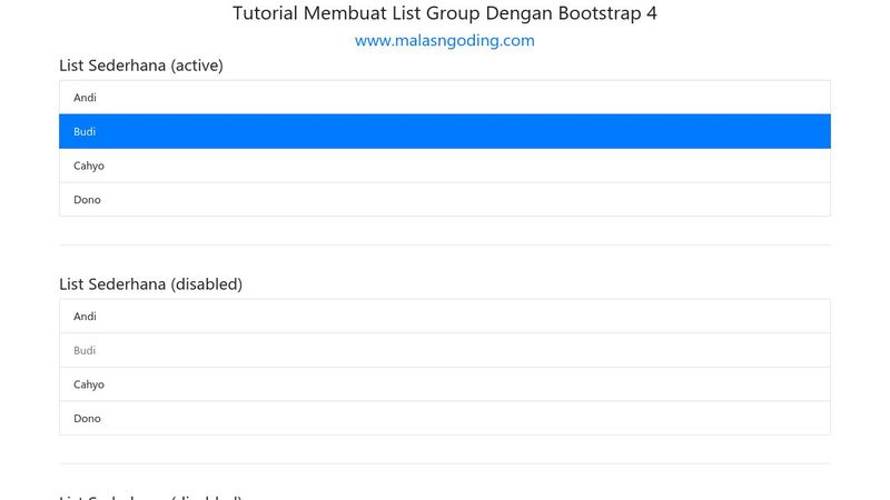 List group bootstrap 4