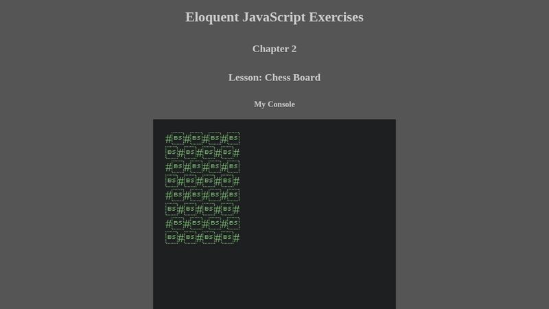 Eloquent JavaScript | Chapter 2 Lesson Chess Board