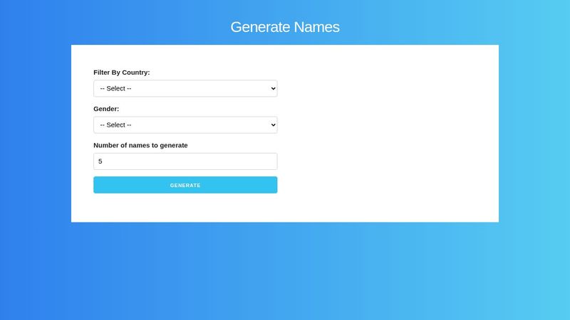 AJAX / Rest API Name Generator