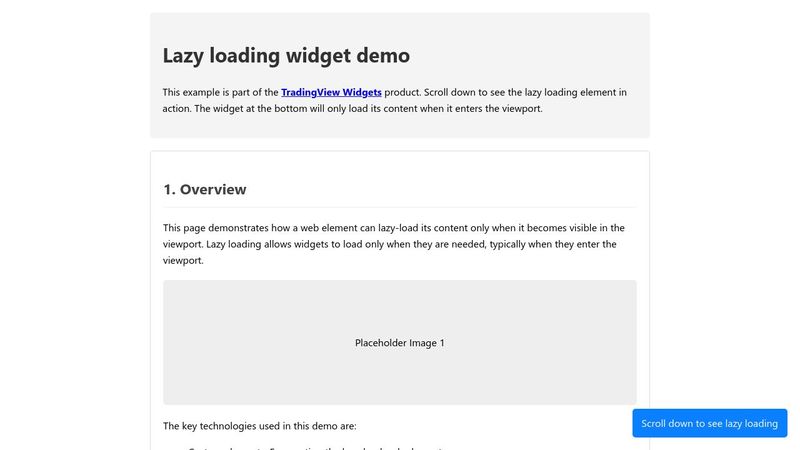 Widgets. Lazy-loading demo