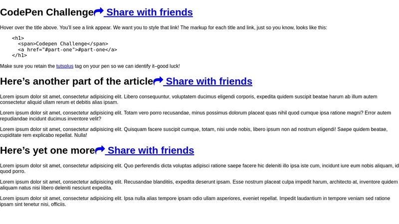 Codepen Challenge #1