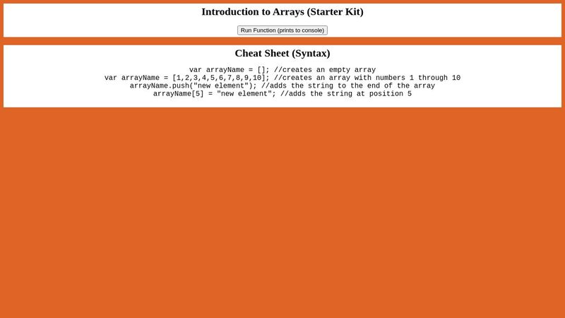 Arrays Activity 2 (Element Not in Array)