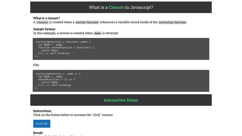 Javascript Closure Example