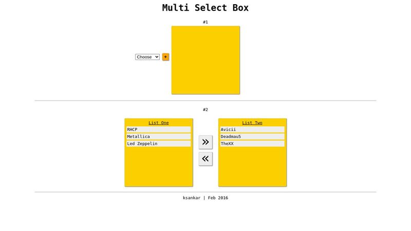 Multi Select Boxes