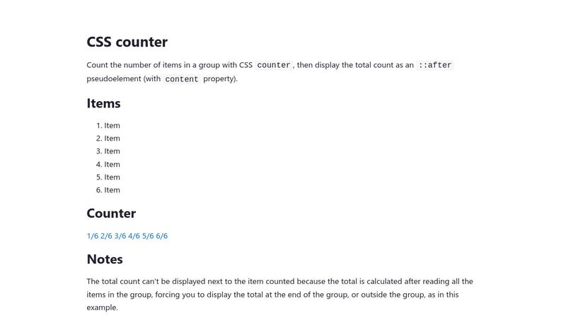 CSS Counter - Current/Total
