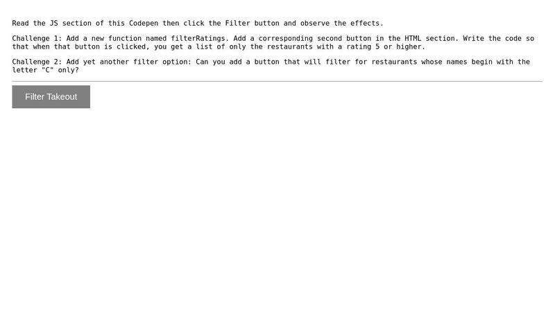 ES6 Challenge: Array Filter Method