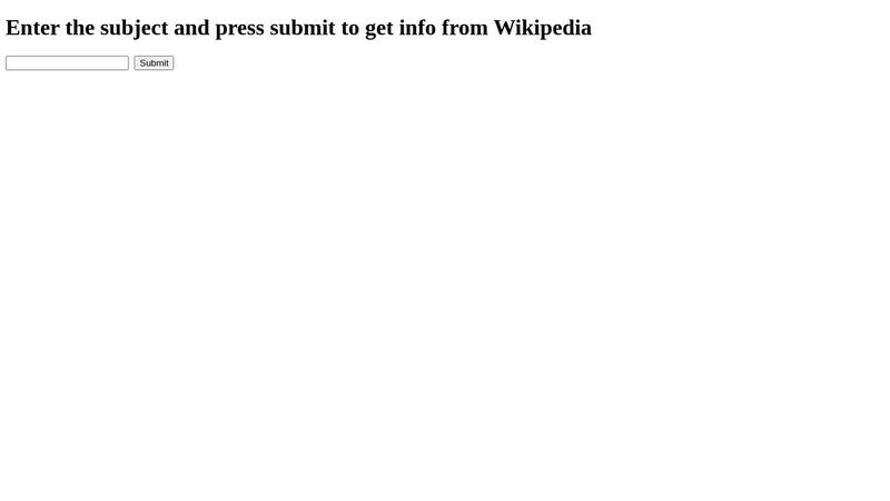 Wikipedia API fetch request example