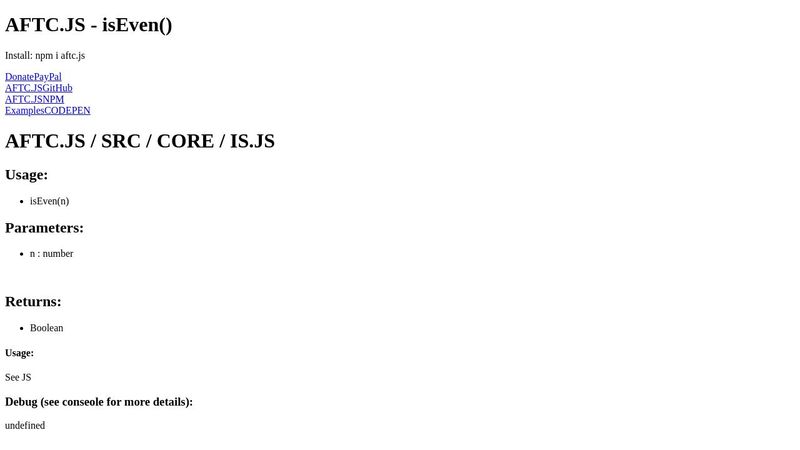 AFTC.JS - isEven()