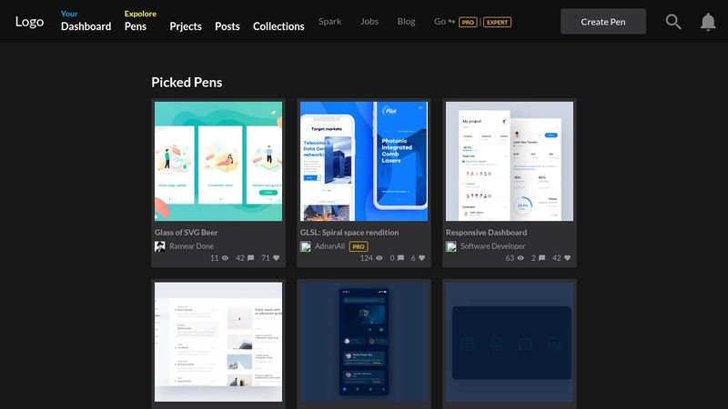 Redesign codepen.com & Responsive