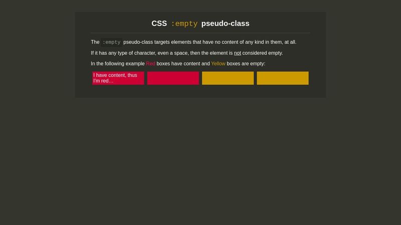 CSS :empty pseudo-class