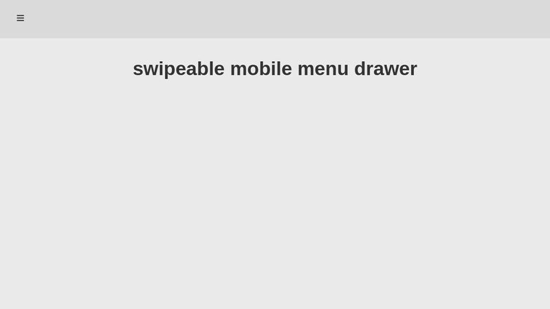 swipeable mobile menu drawer